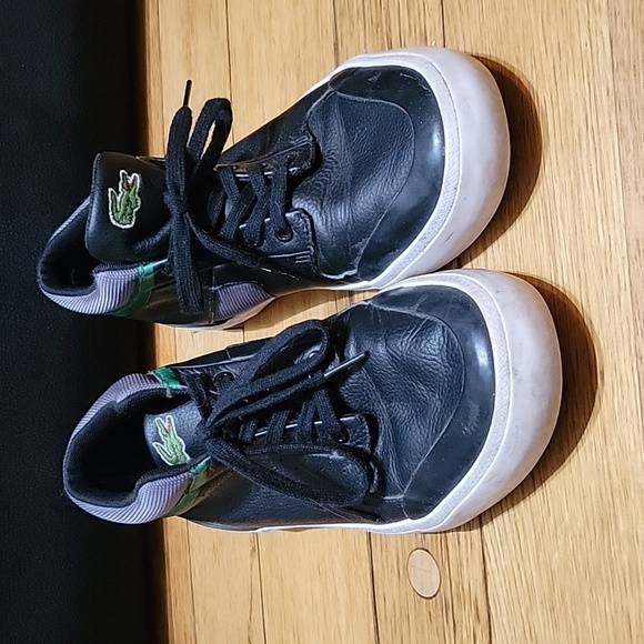 Lacoste | Shoes | La Coste High Top Sneaker Black Leather | Poshmark